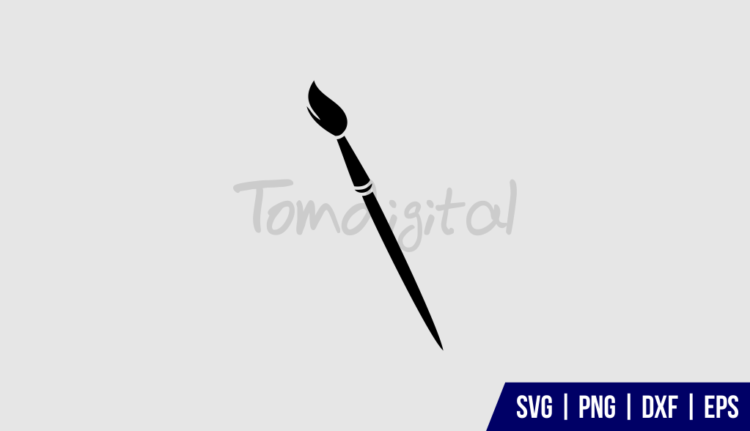 Paintbrush SVG Cut File PNG DXF EPS - Gravectory