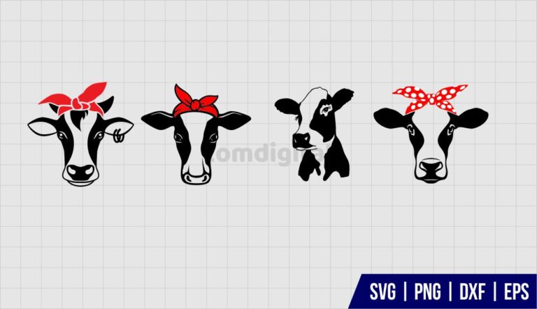 Cow Head With Bandana SVG Bundle - Gravectory
