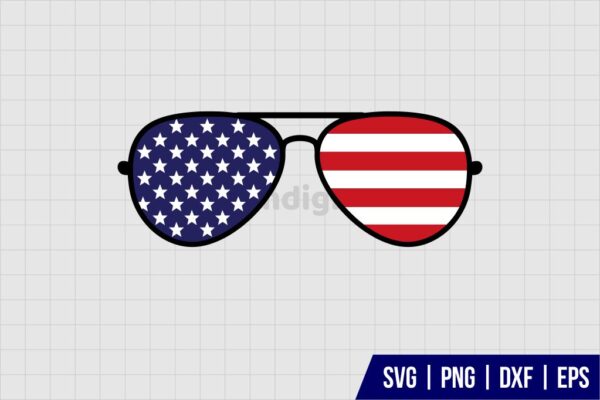 American Flag Sunglasses SVG - Gravectory
