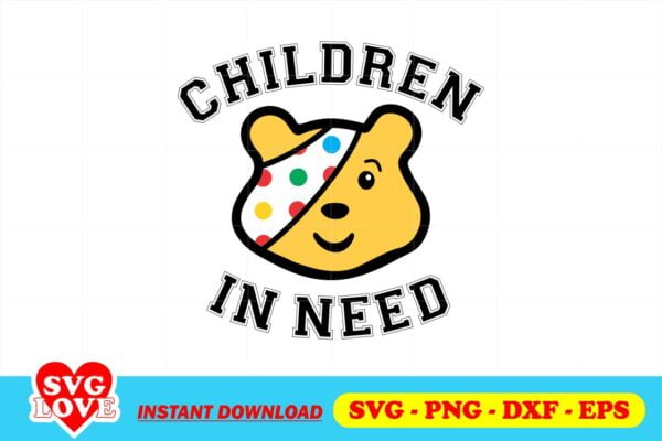 Children In Need SVG Pudsey Bear SVG - Gravectory