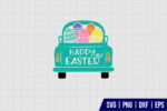 Easter Truck With Eggs SVG - Gravectory