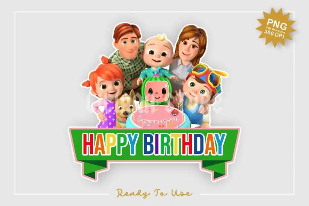 Cocomelon Cake Topper Printable PNG - Gravectory