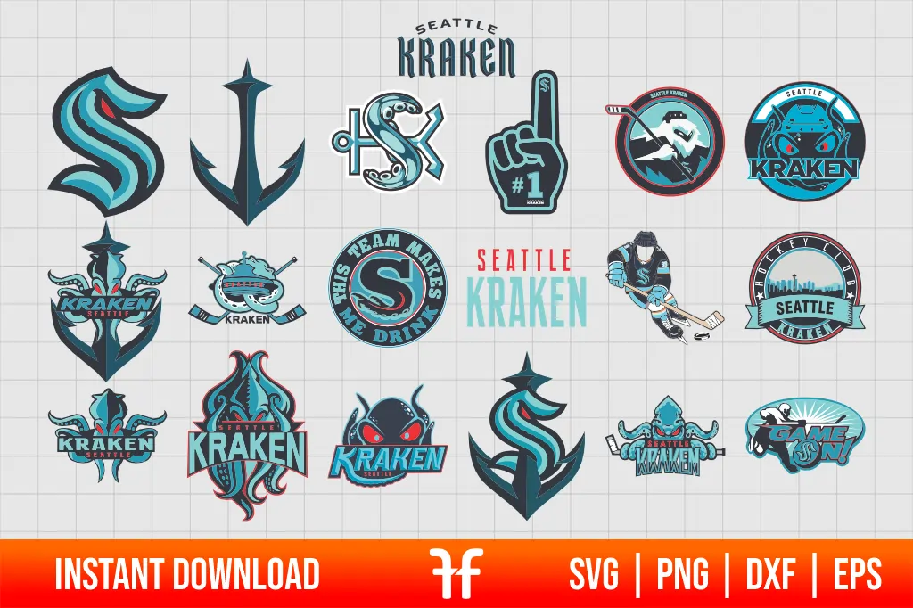 Seattle Kraken Logo SVG Bundle - Gravectory